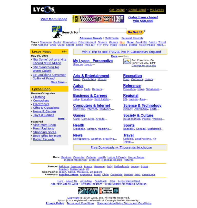 What the Search Engines Looked Like About 20 Years Ago
